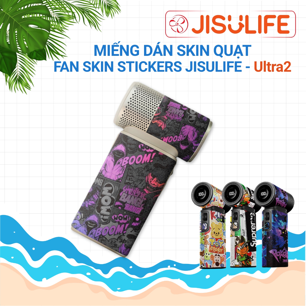Skin stickers for JISULIFE Ultra2 premium handheld fans, cute patterned ...