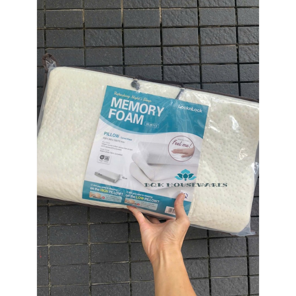 LOCK & LOCK Memory Foam Lock Pillow&Lock 50D Curved Shape 500x300x100mm ...
