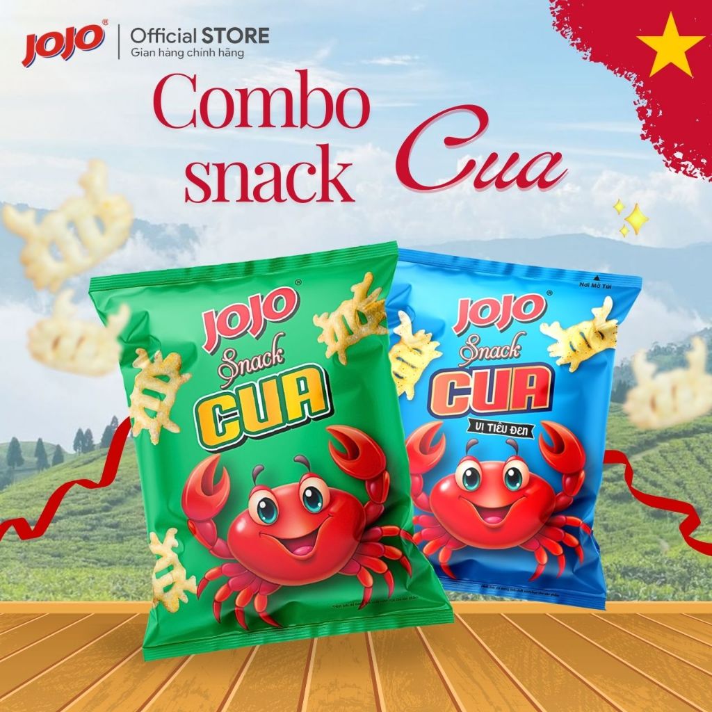 JOJO Crab Snack Combo Original flavor and Black Pepper flavor - Green ...
