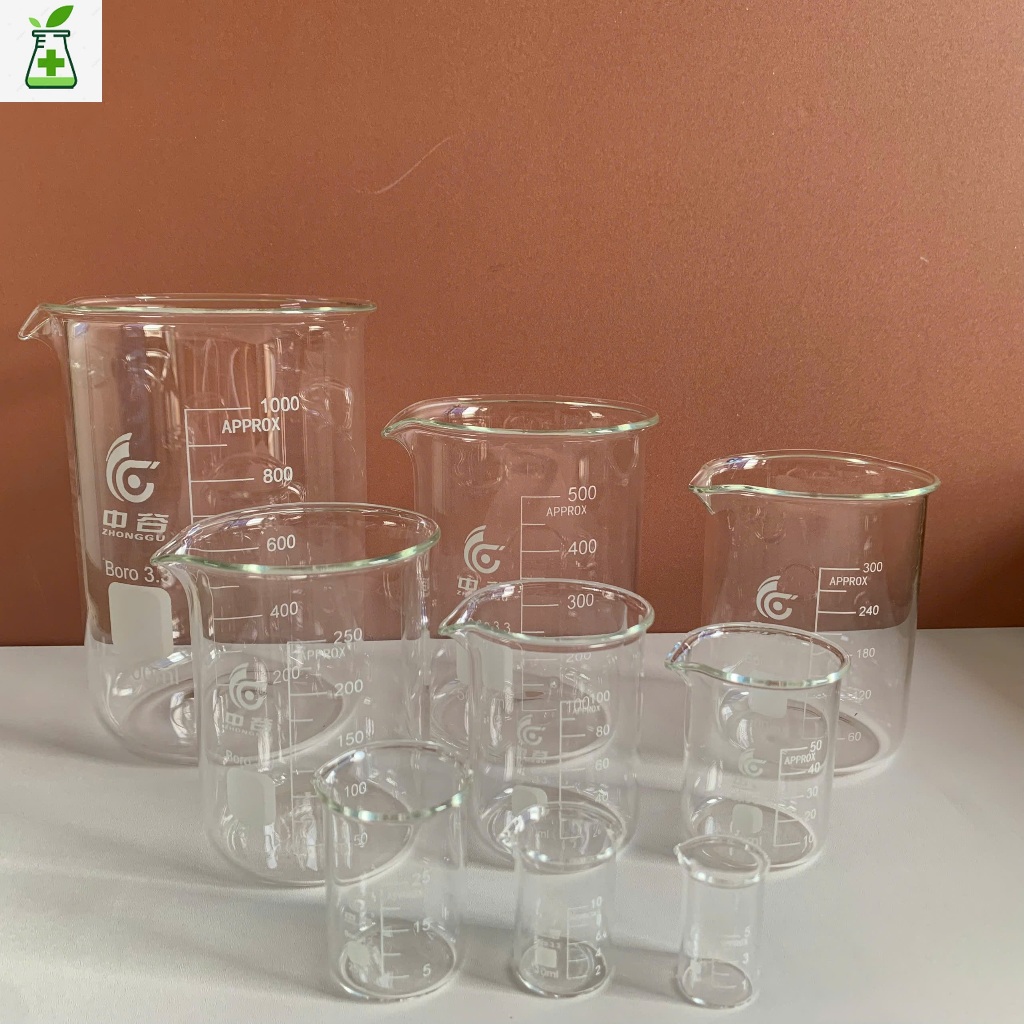 Heat-resistant graduated glass beaker with beak 5ml 10ml 25ml 50ml ...
