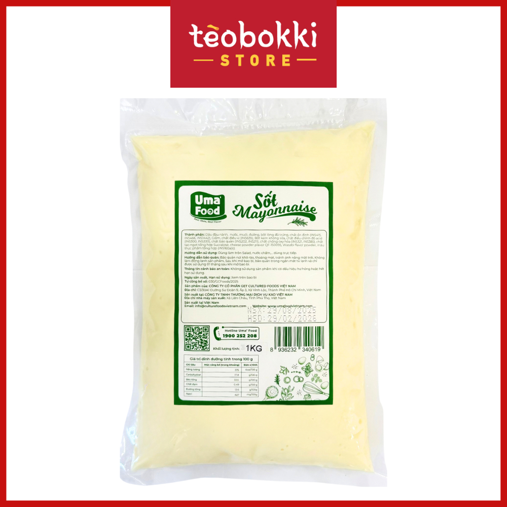 Uma Food Mayonnaise 1kg bag - Delicious, fatty and delicious ...