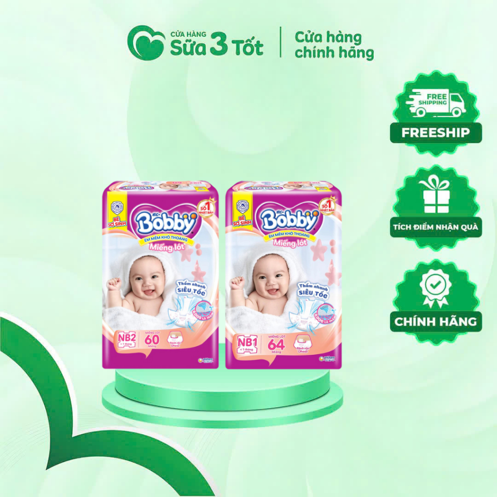 Bobby Diapers - Pads -NB1 -64M (, NB2 -60M (1M+) | Shopee Philippines