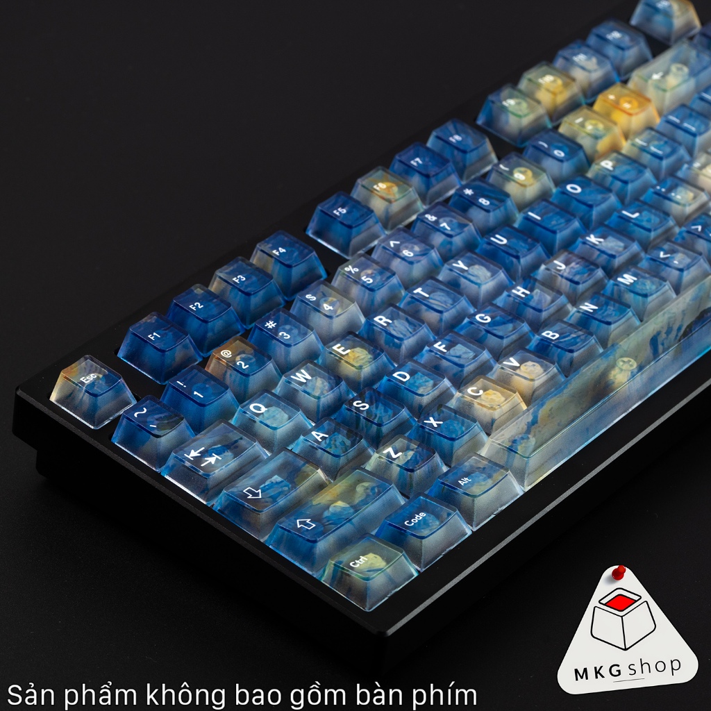 Starry Night Transparent Keycap 122 Keys – Cherry Profile ABS Through ...