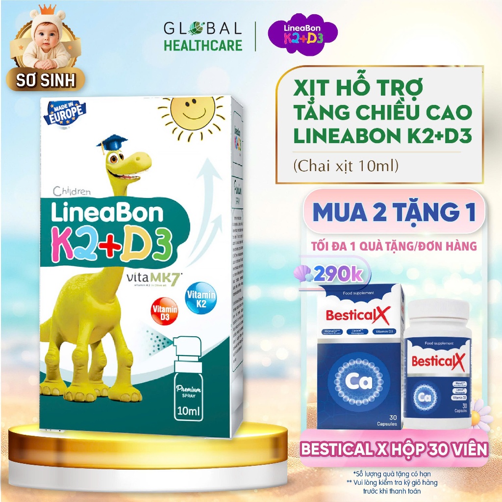 Lineabon D3K2 SPRAY - increase height, prevent rickets, strengthen baby ...