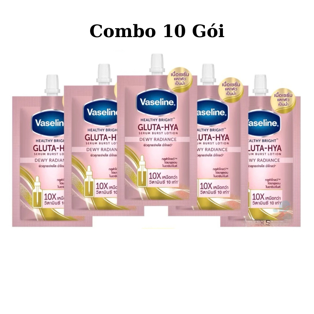 Combo of 10 Packs of Vaseline Thai Gluta-Hya Serum Burst Body Lotion ...