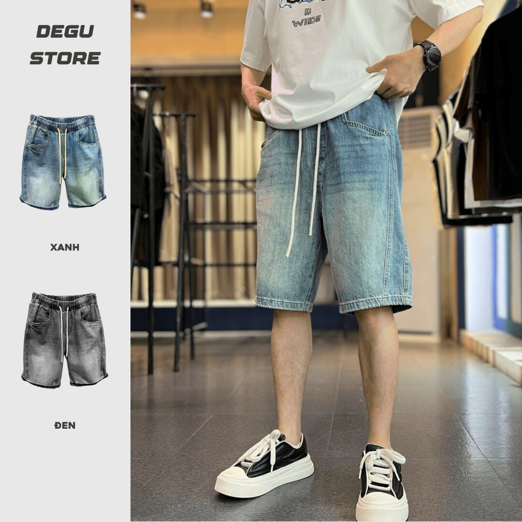 High Waist Jean Shorts Wide Leg Straight JeansShorts in Stretch Fabric ...