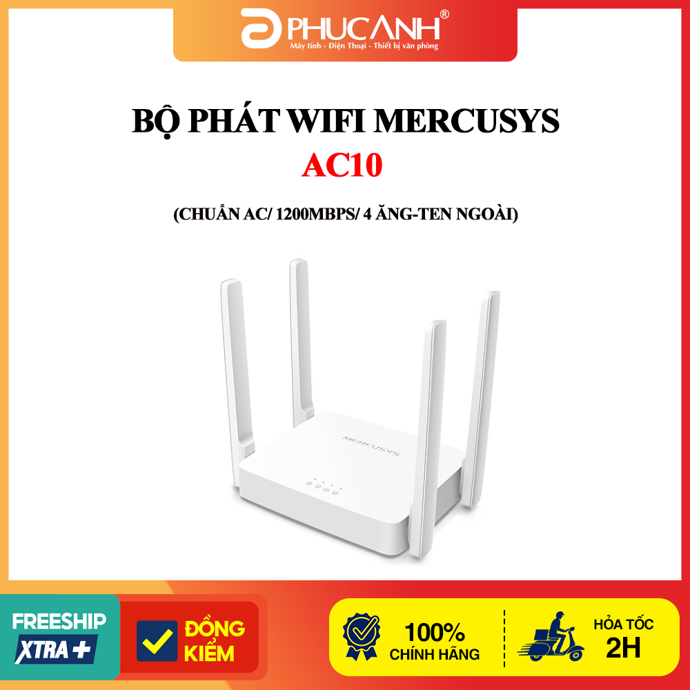 Mercusys AC10 1200Mbps wifi Router (AC Standard/ 1200Mbps/ 4 External ...