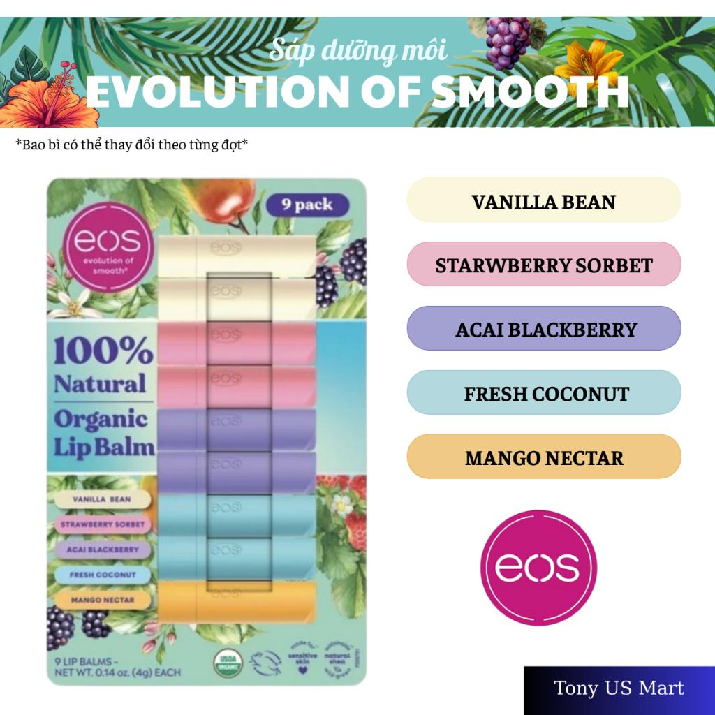 EOS Evolution of Smooth Lip Balm 4g – American Lip Balm, Moisturizing ...