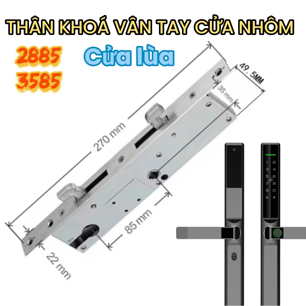 Lock Body, Fingerprint Sliding Door Lock Core 2585, 2885, 3085, 3585 ...