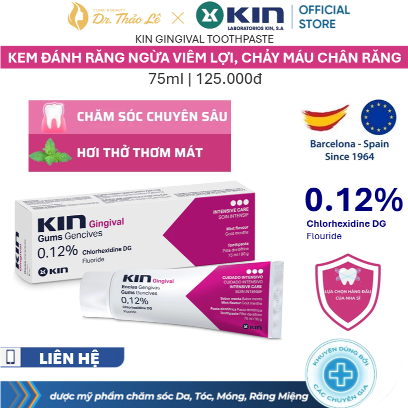 KIN Gingival Toothpaste - Prevents Gingivitis, Bad Breath, Bleeding ...