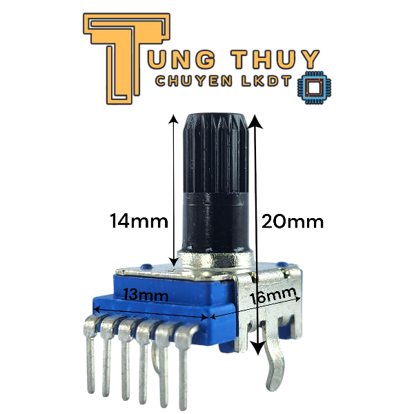 Green Square Potentiometer 6 Curved Pins Round Handle Length 20mm 10K ...