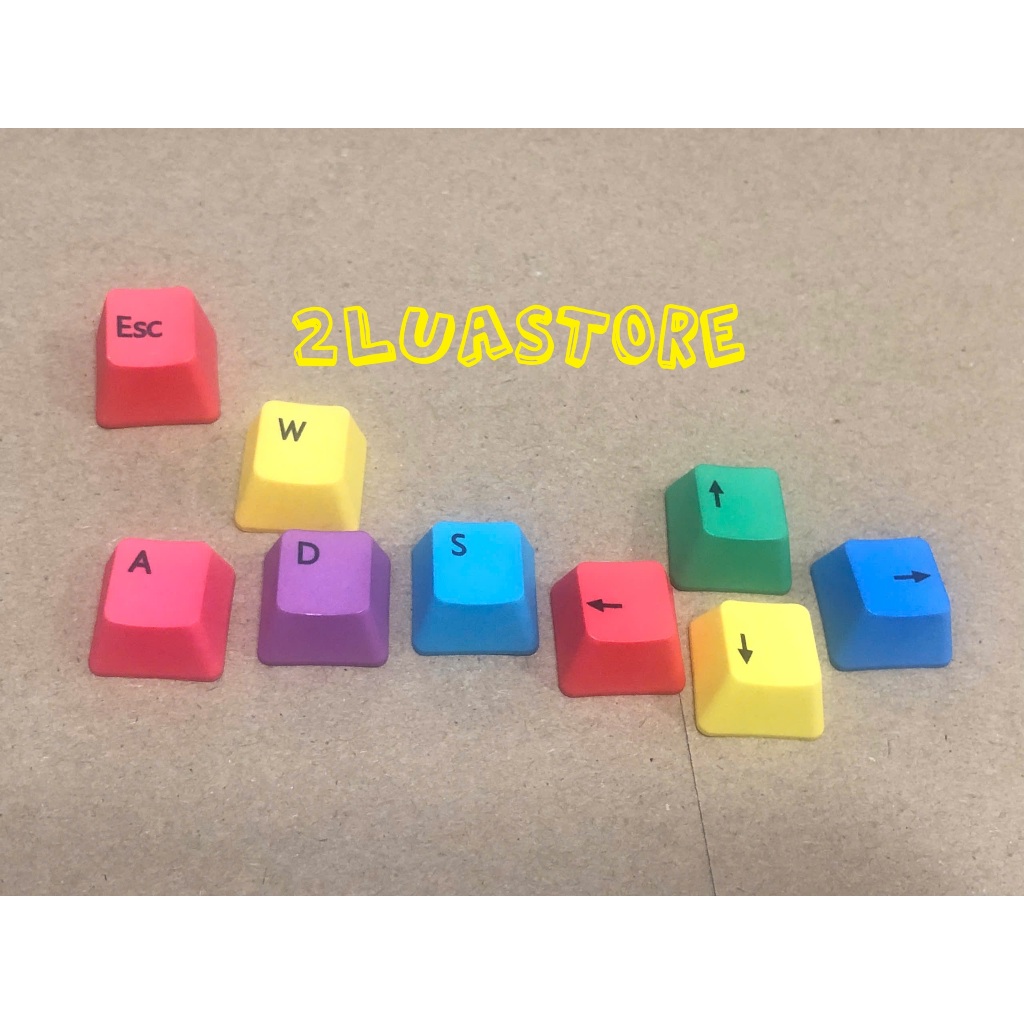 ASWD Keycap button - multicolored arrow for mechanical keyboard - PBT ...