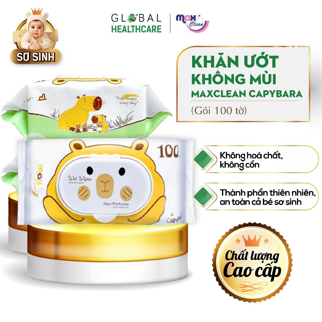 MaxClean premium wet wipes (Pack of 100 sheets) odorless, safe for ...
