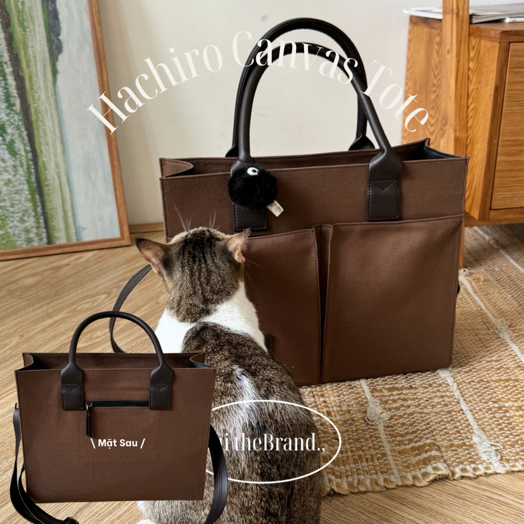 [ Gift Susuwatari ] Hachiro Leather Canvas Tote - HACHIRO Leather TOTE ...