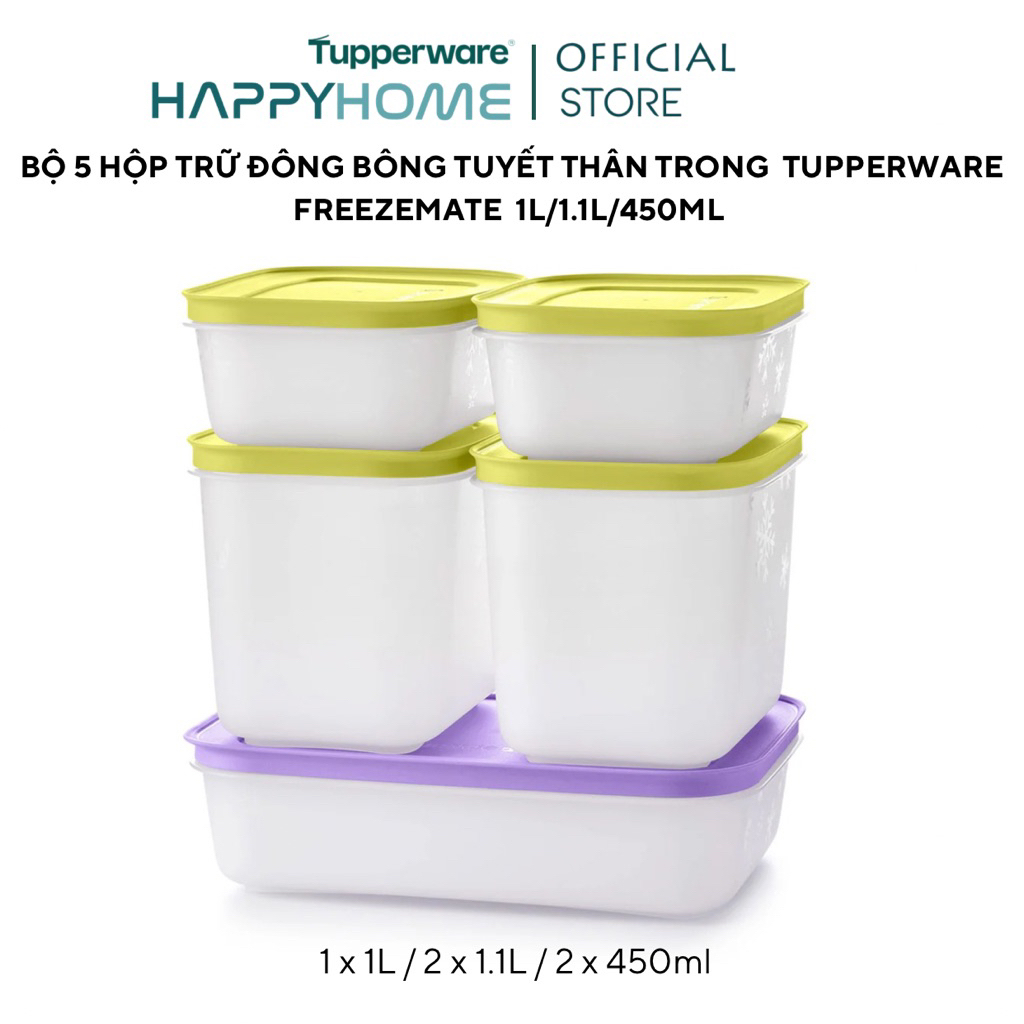 Set of 5 Genuine Tupperware Freezer Snowflake Freezer Boxes - Virgin ...