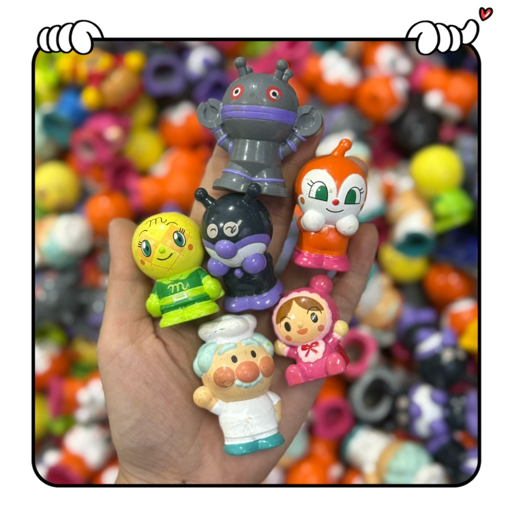 Set of 5 random Anpanman finger puppets, 2nd model with scratches ...