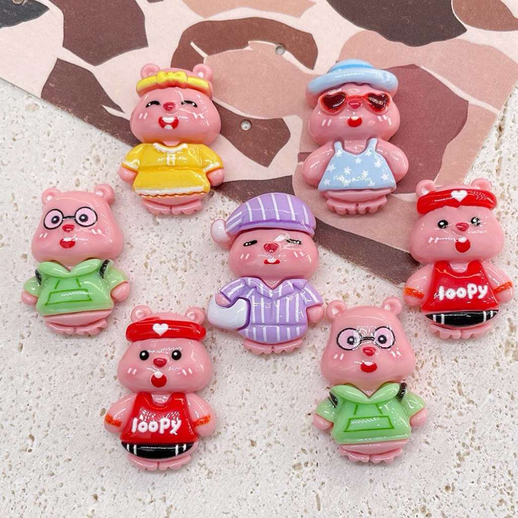 Loppy themed button charms and stikers, accessories for attaching ...