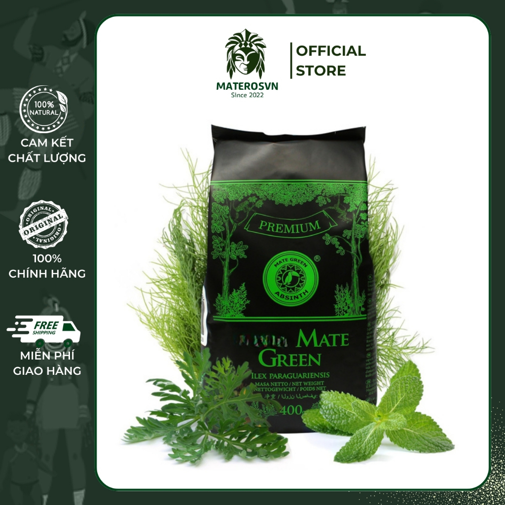 Premium MATE GREEN Absinth Tea – GREEN Mate Mixed with Mugwort Herbs ...