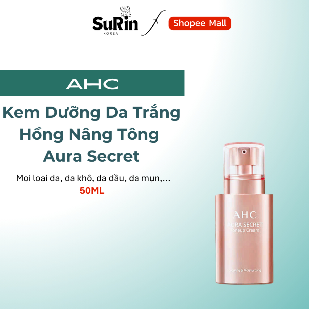Korean AHC Aura Secret Skin Tone Whitening Cream 50ml, Helps Skin Stay ...