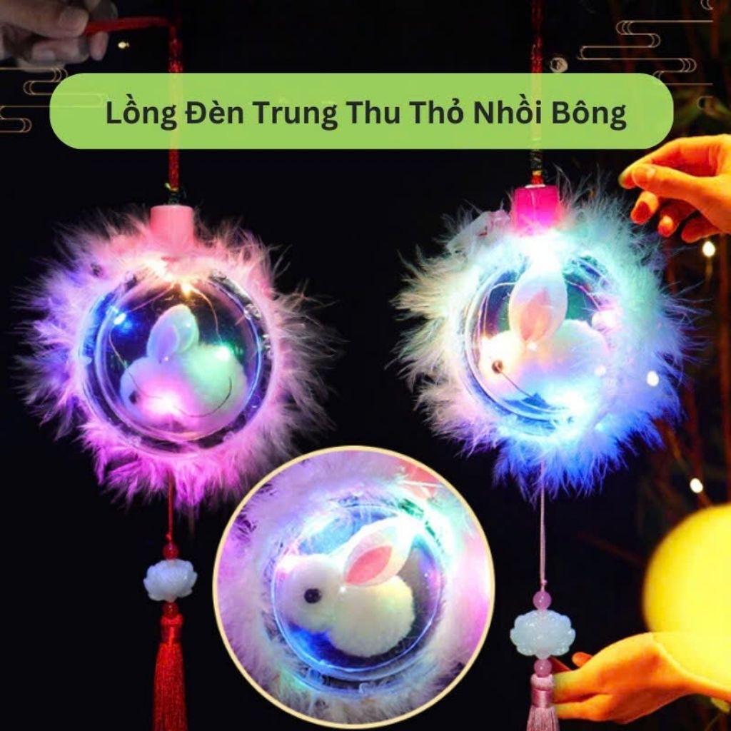 Jade rabbit mid-autumn lantern for children, with beautiful shimmering ...
