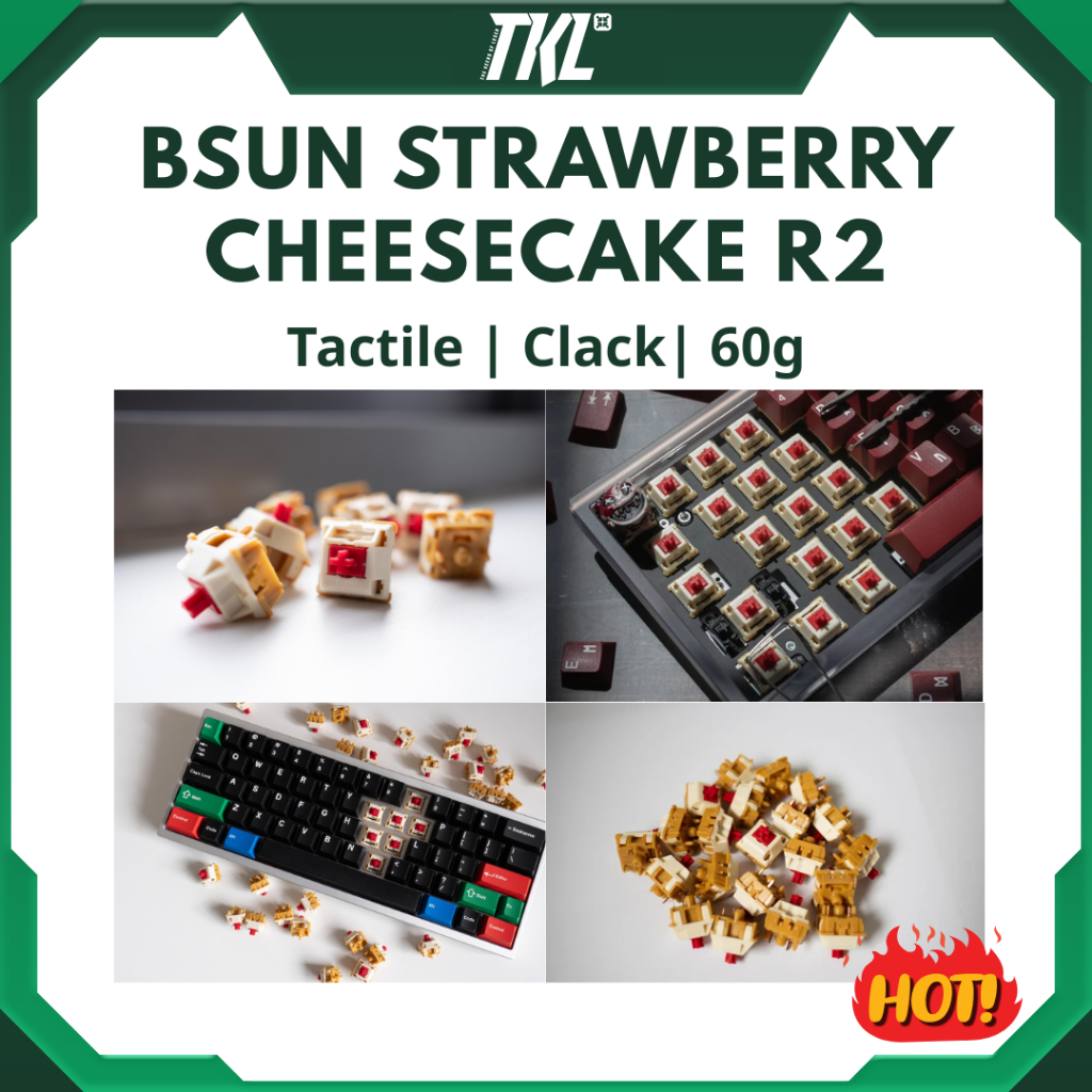 Bsun Strawberry Cheesecake R2 mechanical keyboard switch | Tactile 60g ...