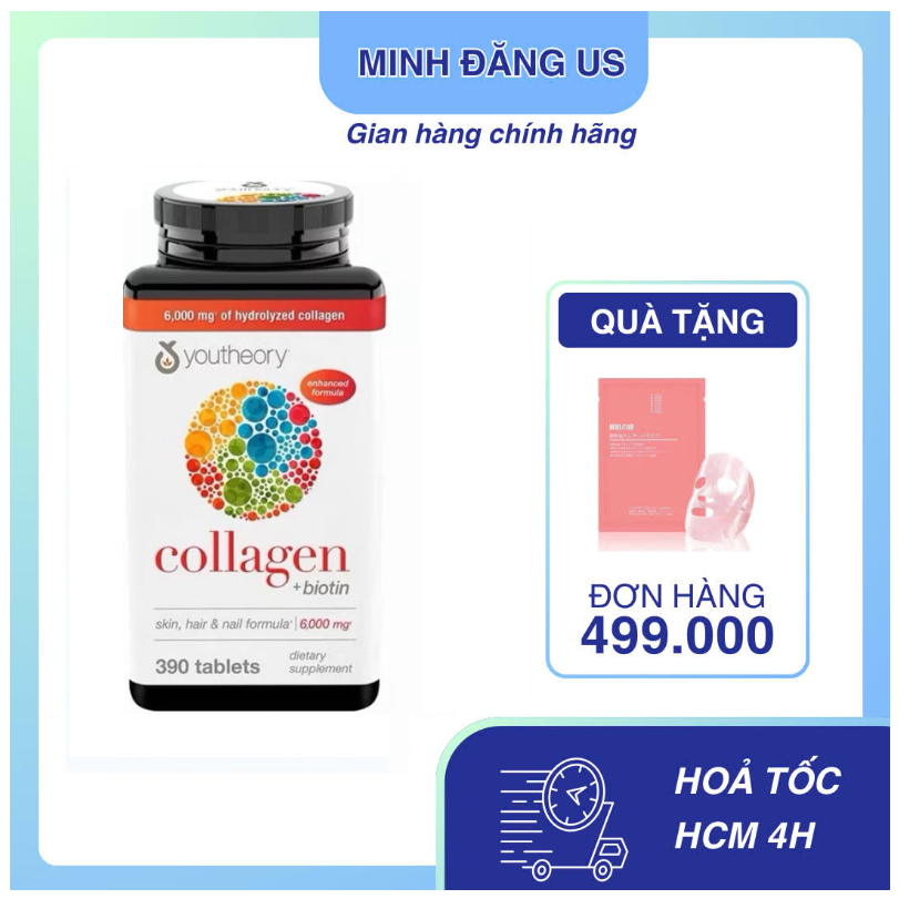 Collagen 390 Youtheory Advanced Type 1,2&3 collagen tablets | Shopee ...
