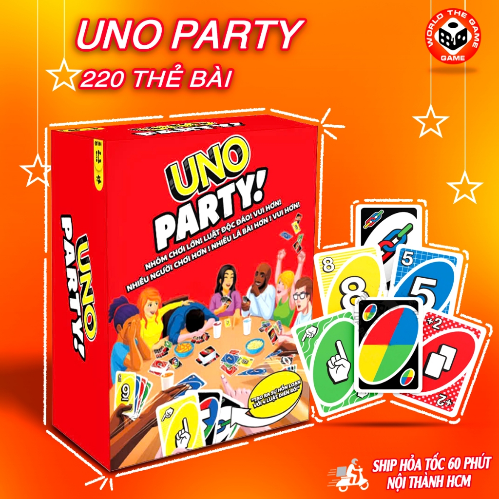 UNO Party 220 Cards, More Players, More Cards, More Fun Than Hard Cards ...
