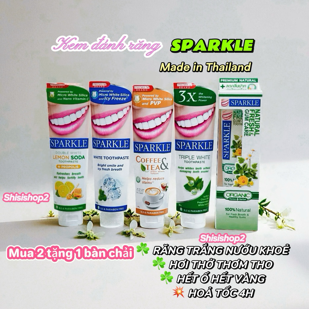 SPARKLE super white toothpaste 100g 100% genuine Thailand - White teeth, healthy gums, fragrant ...