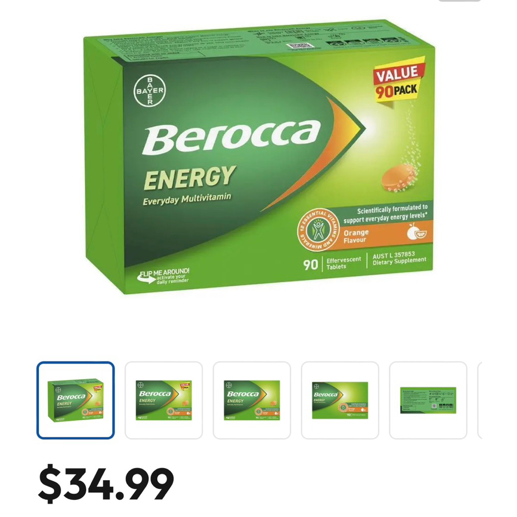 Berocca Energy Orange 90 Effervescent Tablets | Shopee Philippines