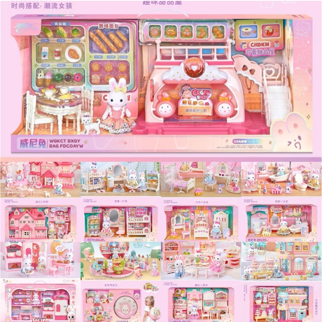 Princess plush rabbit toy with mini bedroom Yasini Princess Doll Code ...