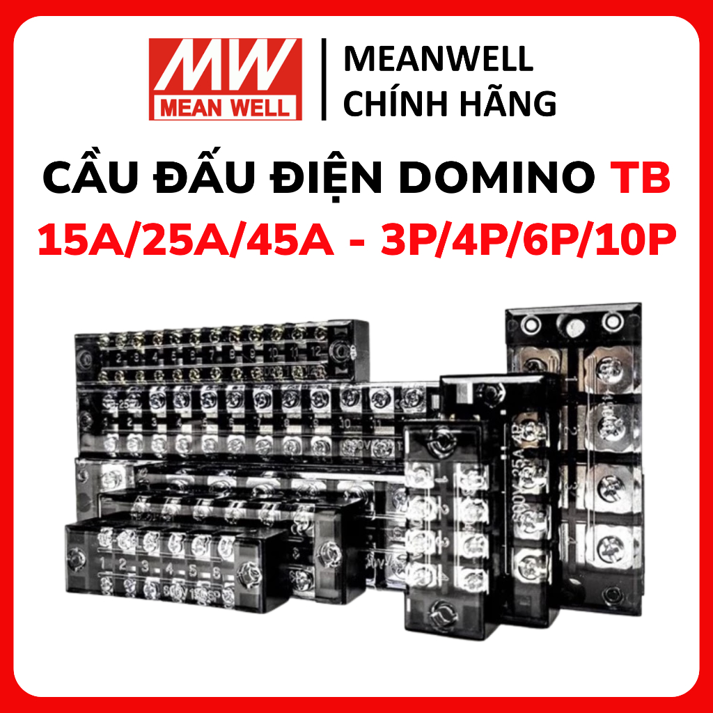 Domino electrical connectors of all types TB 15A/25A/45A - 3P/4P/6P/10P ...