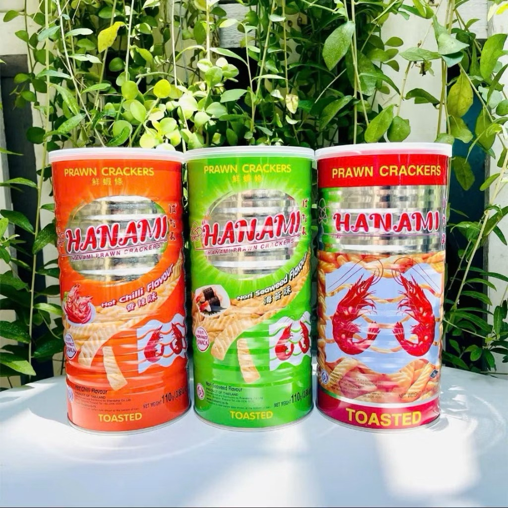 Combo of 3 Cans of Hanami Thai Shrimp Snack 110g/can, Most Popular ...