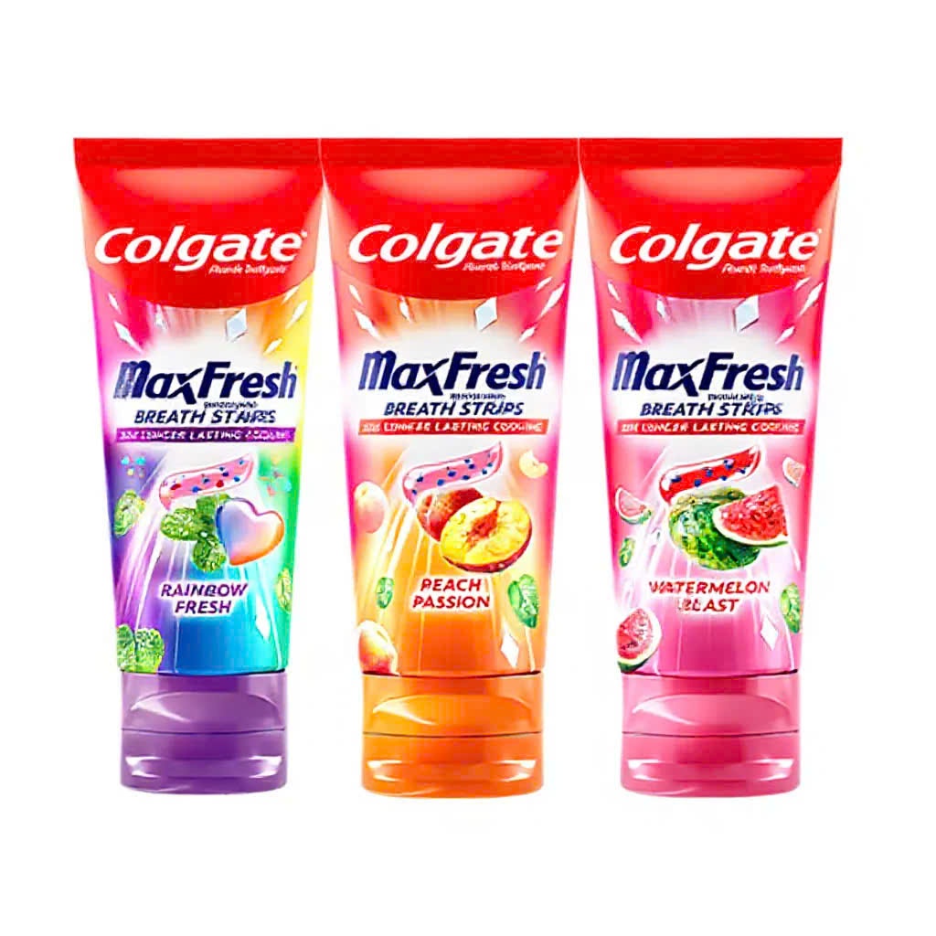 Colgate MaxFresh toothpaste Tropical flavor, cool rainbow crystals 100g ...