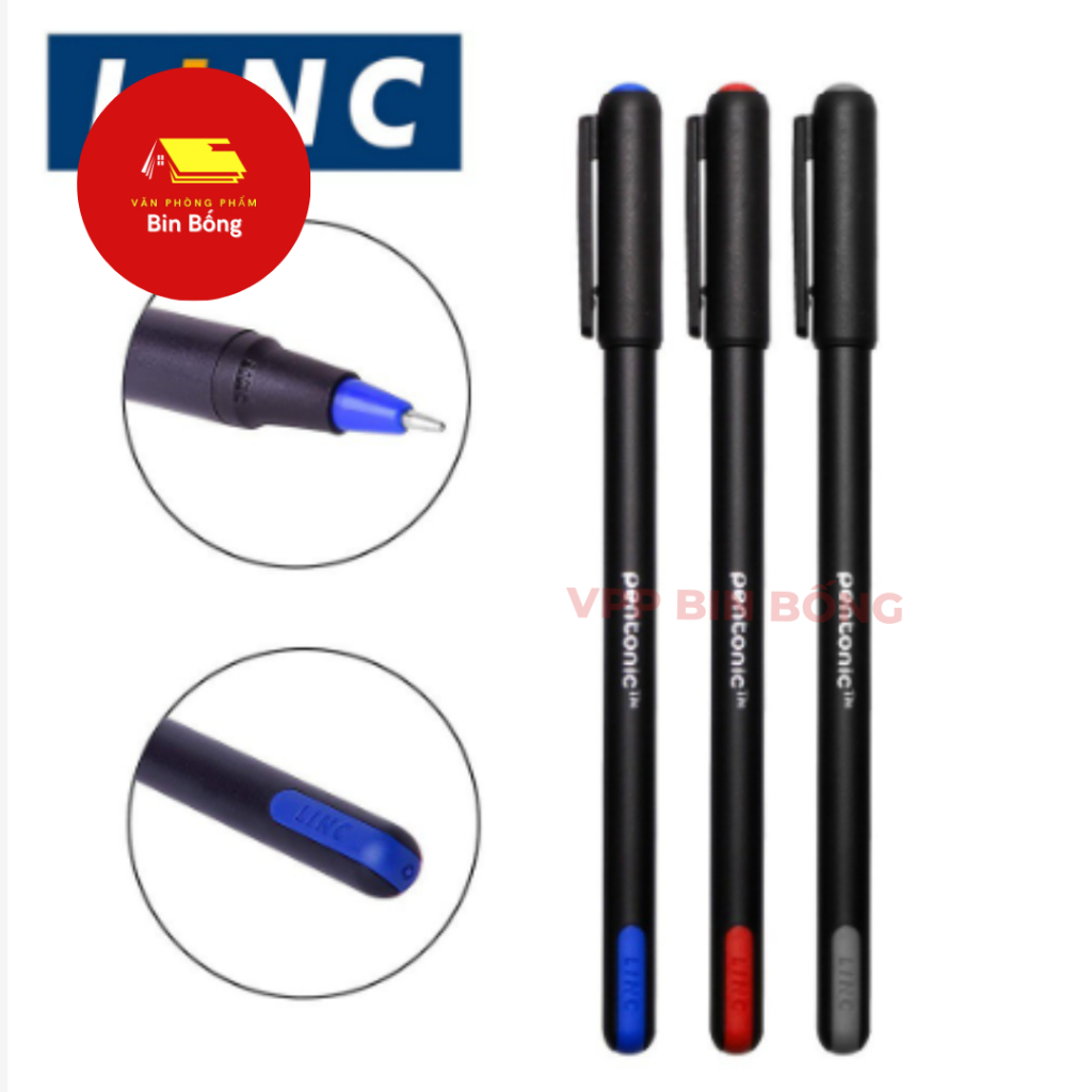 Linc Pentonic blue, red, black ballpoint pen (0.7mm nib, 50 pcs, 3 ink ...