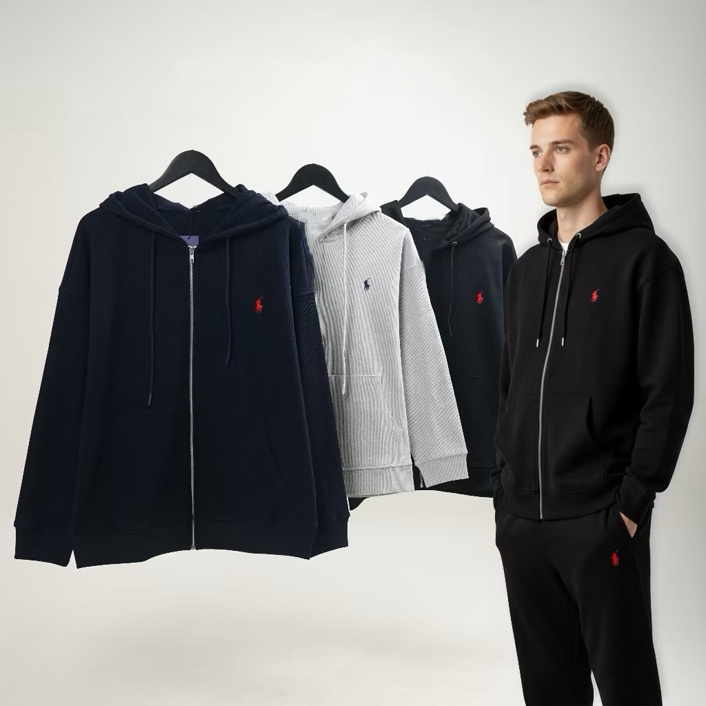 Jacket Hoodie-Zip Velvet Toothpick Double-Knit Hoodie Metal Zipper ...