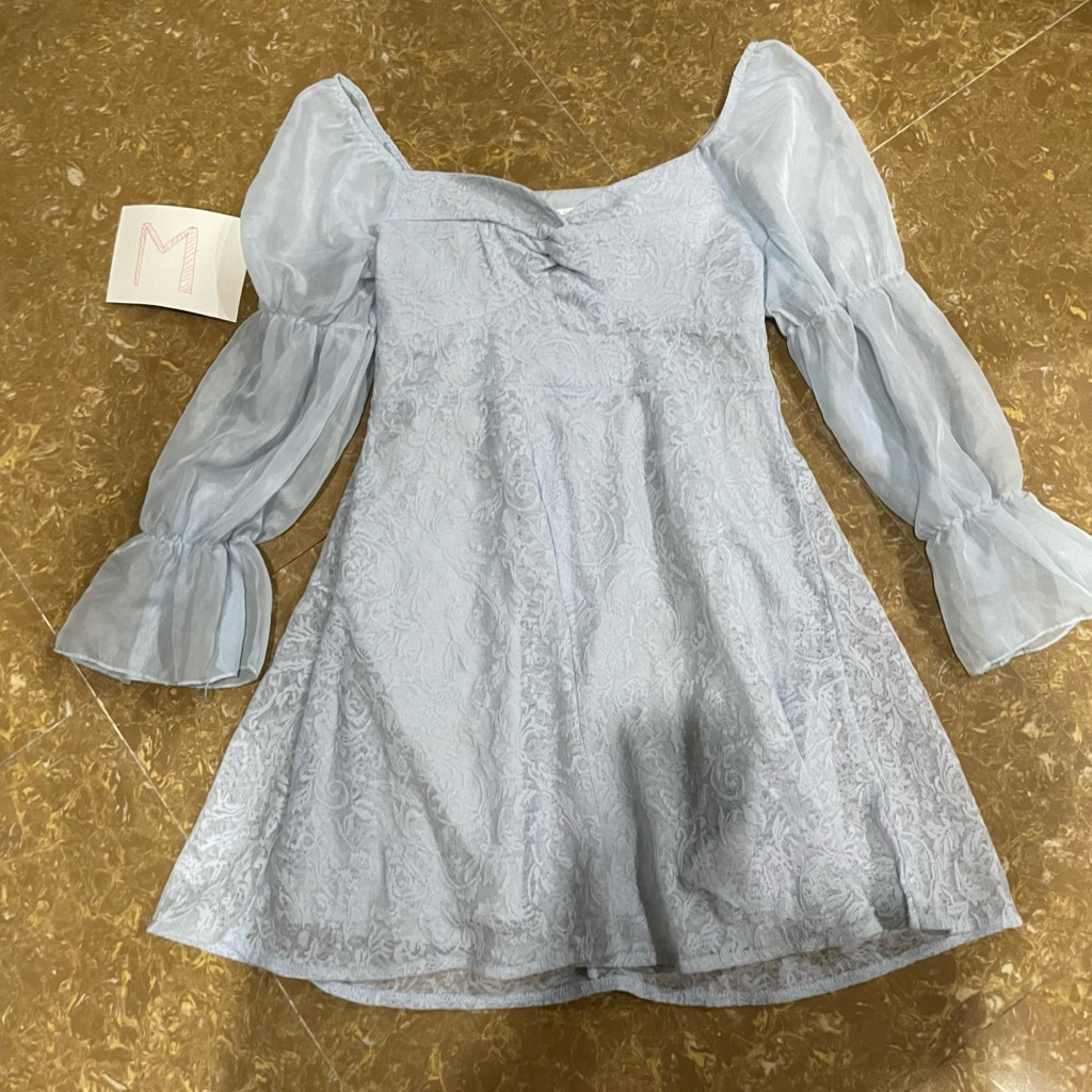 Pass / liquidation of elegant lady's blue square neck dress size m ...
