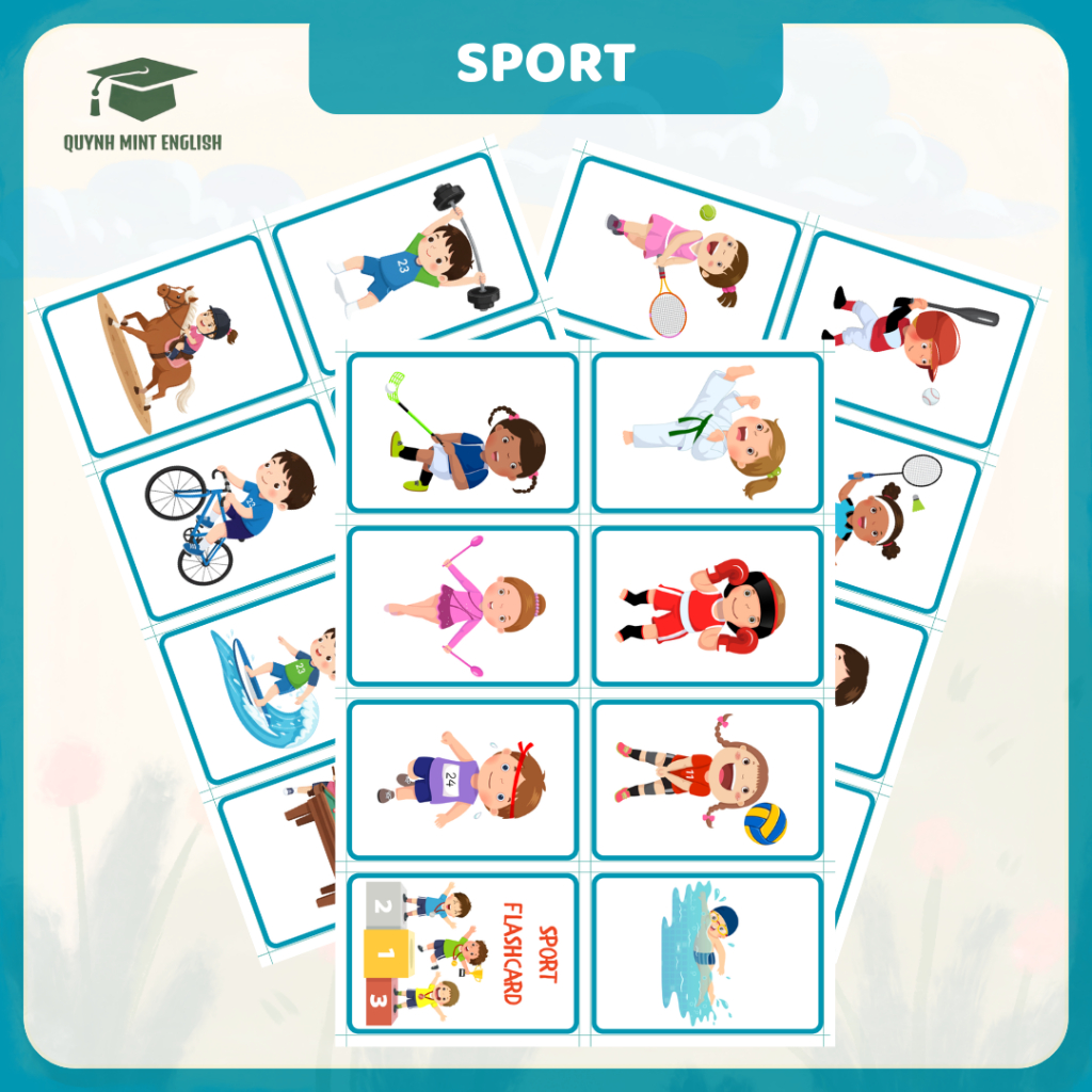 SPORT - English vocabulary card set Flashcards SPORT themed vocabulary ...
