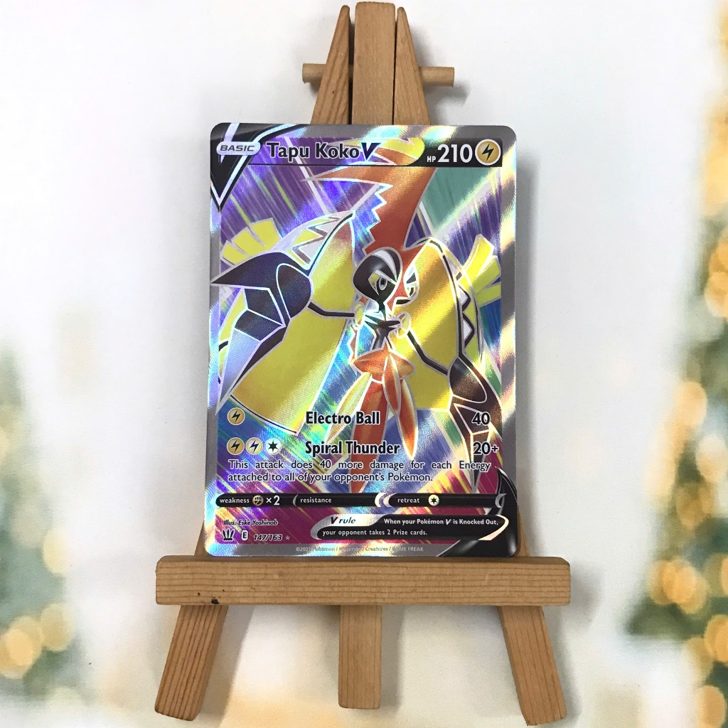 Pokemon Tapu Koko V 147/163 Picture Card - Battle Style Full Art ...