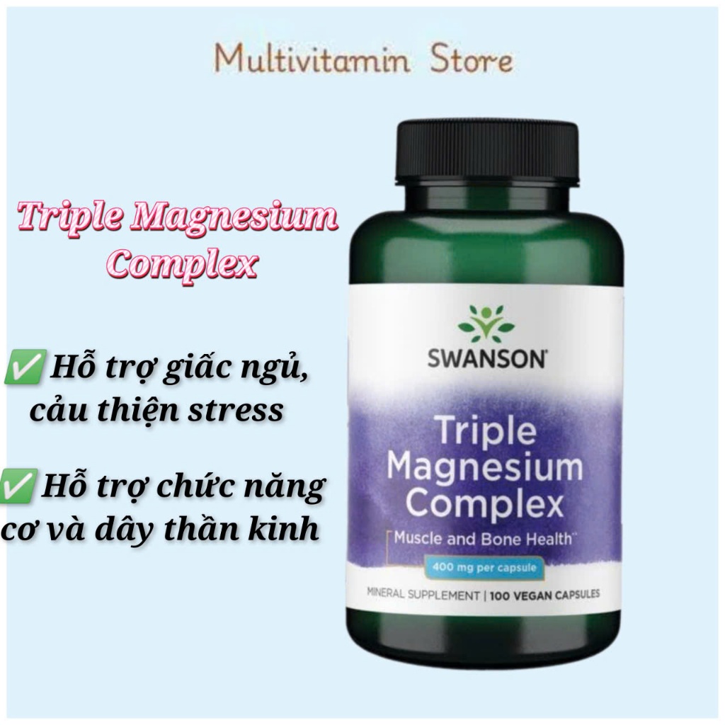 Swanson Triple Magnesium Complex 400mg Pills Support Muscle and Joint ...