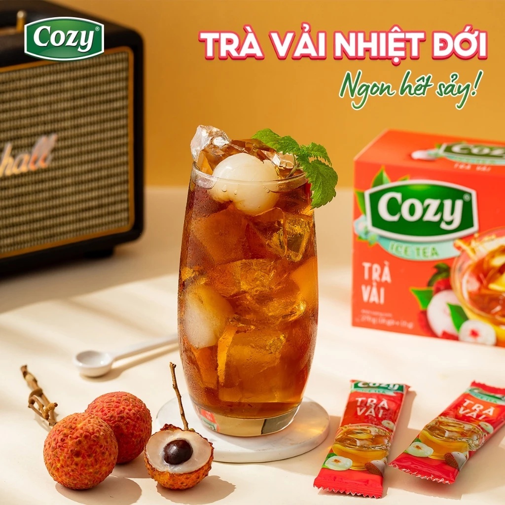 COZY (LICH box 240g / 16 packs) Lychee Ice Tea INSTANT Tea | Shopee ...