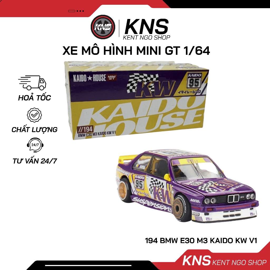1/64 scale model car simulating Kaido House 194 BMW E30 M3 Kaido KW V1 ...