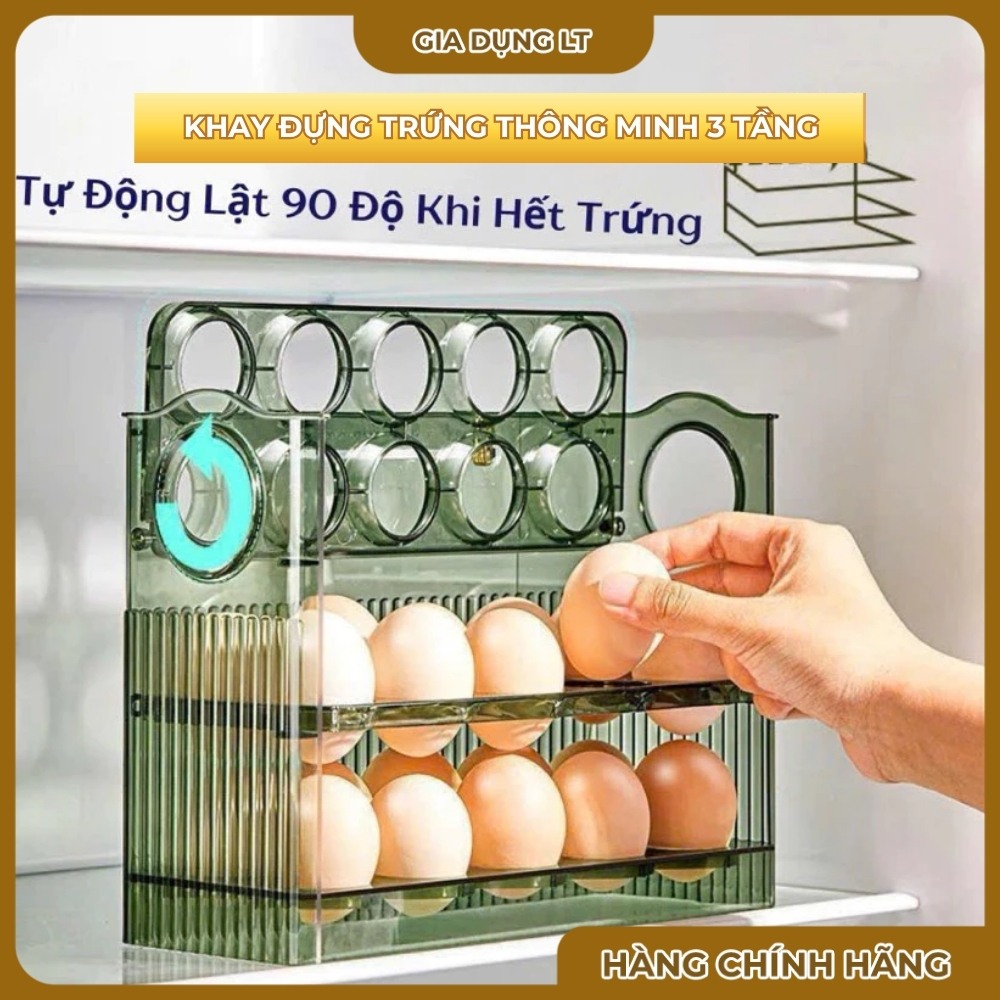 Smart egg tray, smart 3-layer egg box that can automatically flip when ...