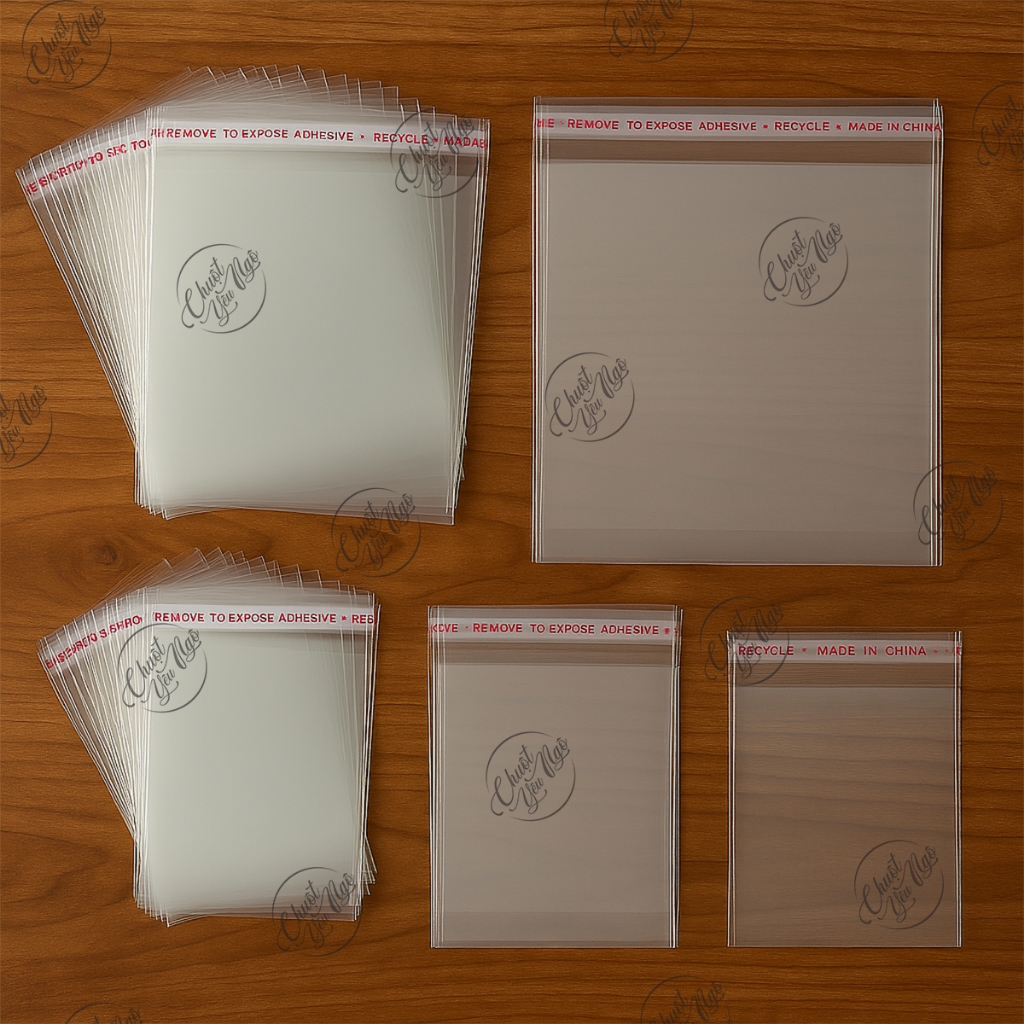 [FULL SIZE] Transparent OPP plain cellophane bag with pre-adhesive seal ...