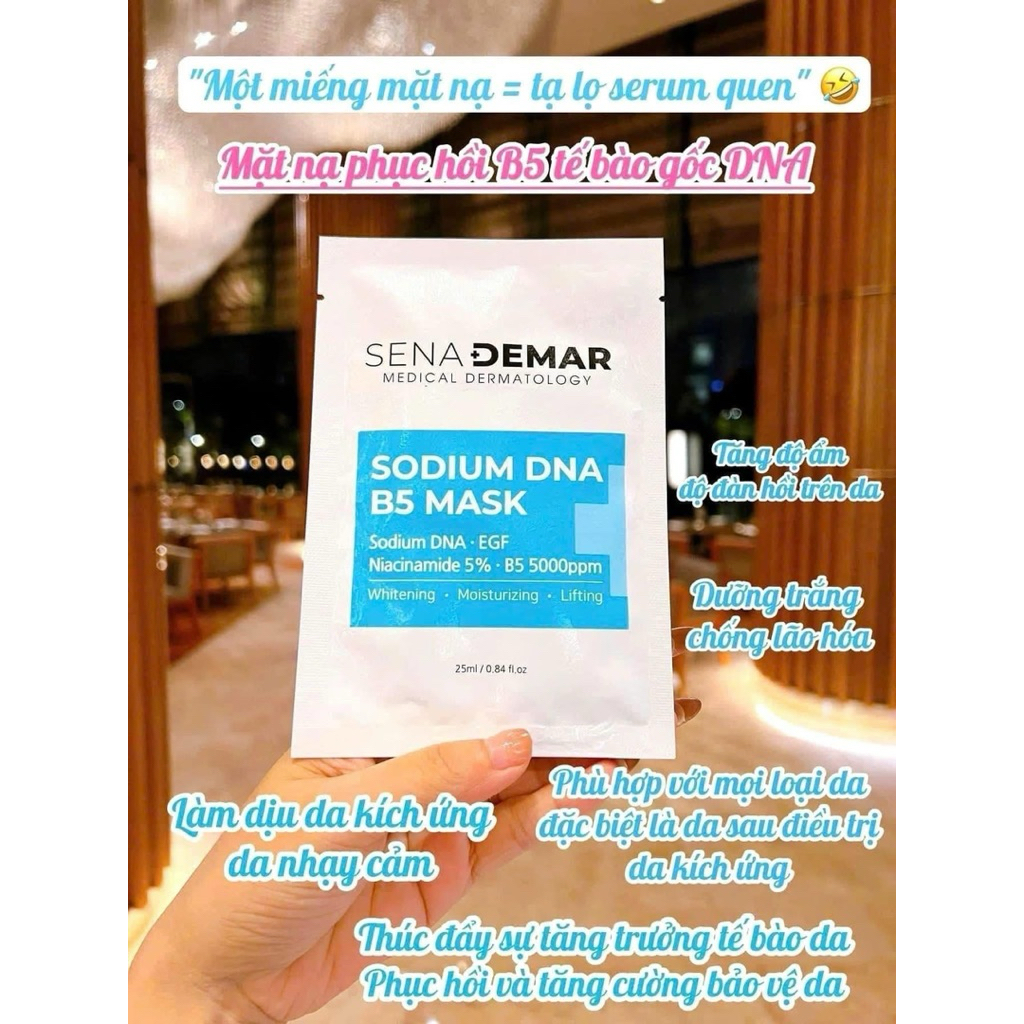 Set of 10 sena demar sodium dna b5 mask 25ml helps plump and clear acne ...