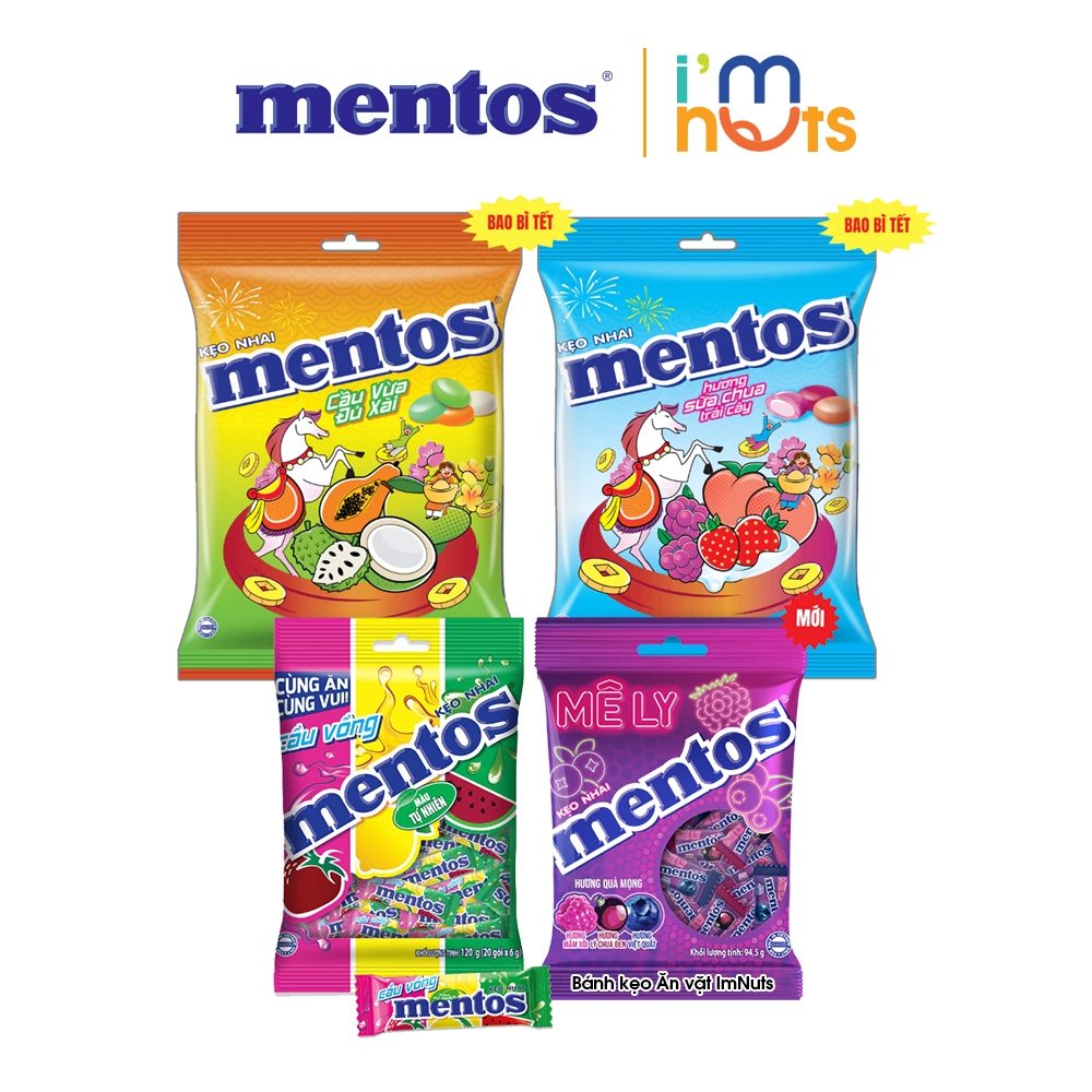 Mentos chewing candy in all flavors in small and large packages ...