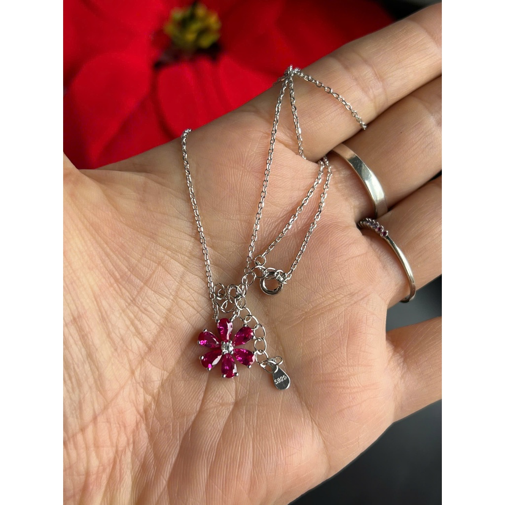 Necklace set with silver pendant engraved with S925 platinum plated ...