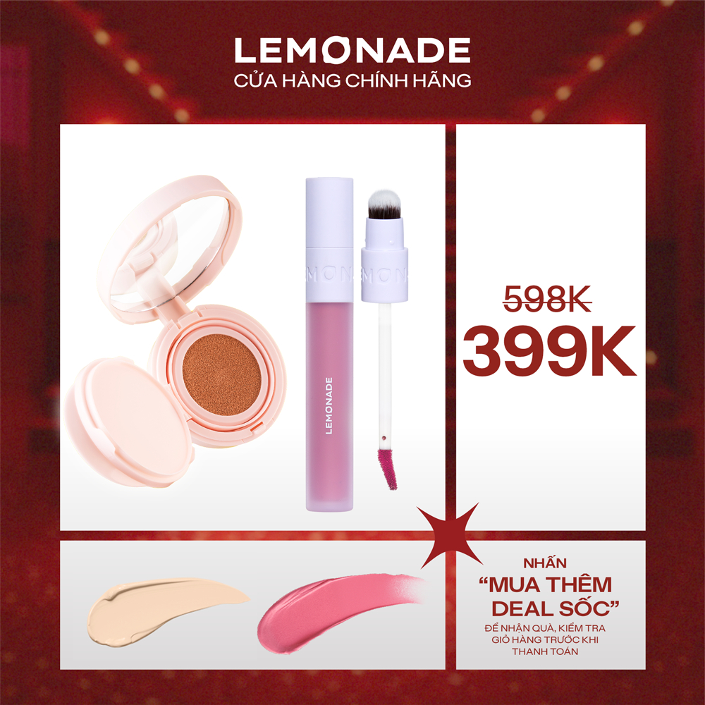 Combo Lemonade Supermatte Cushion 15g & Lemonade Perfect Couple Lip ...