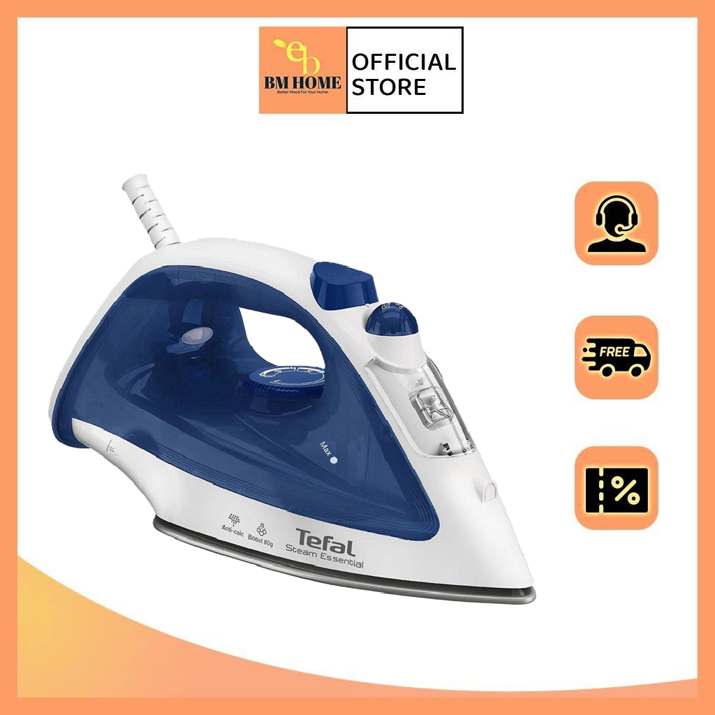 Tefal FV1054L0 steam iron - 1200W - Blue - Genuine product - | Shopee ...