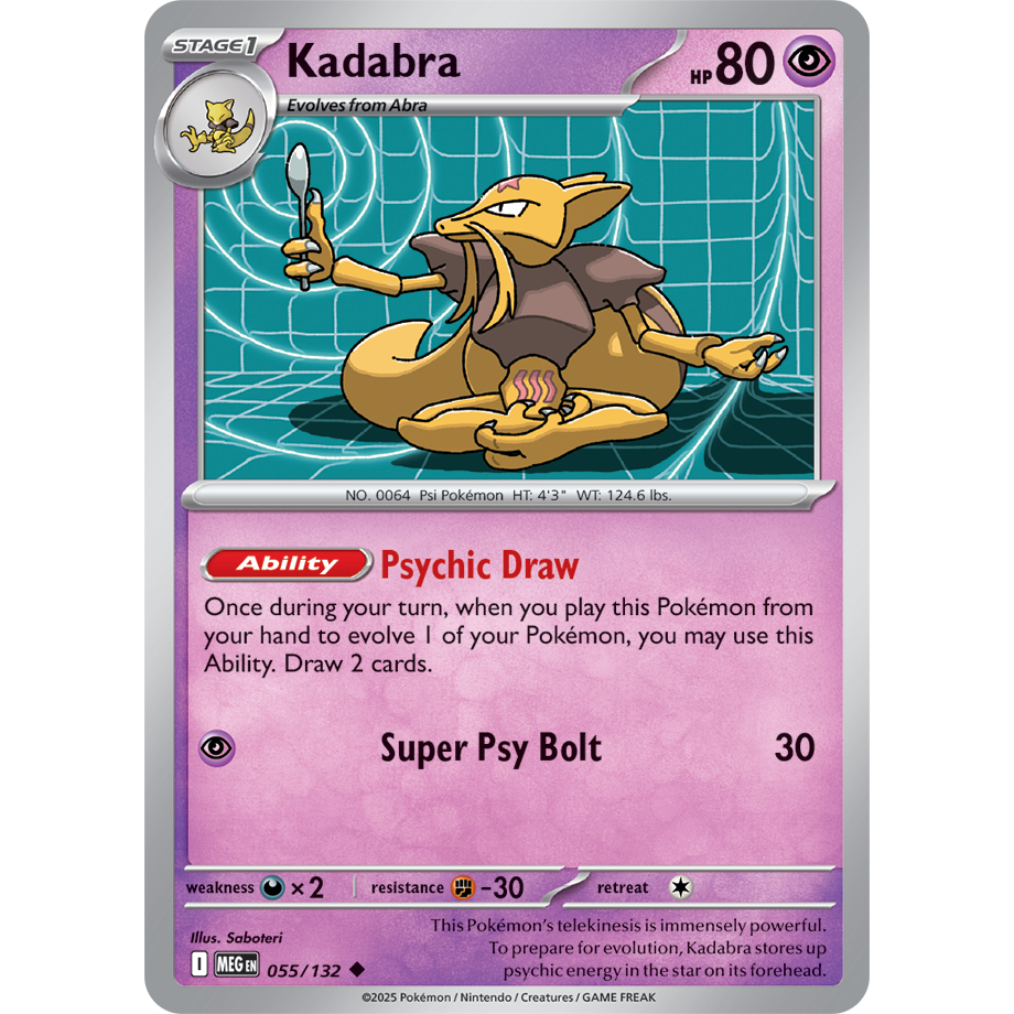[KW2 Pokemon] [EN] Card 055/132 - Kadabra - MEGEN | Shopee Philippines