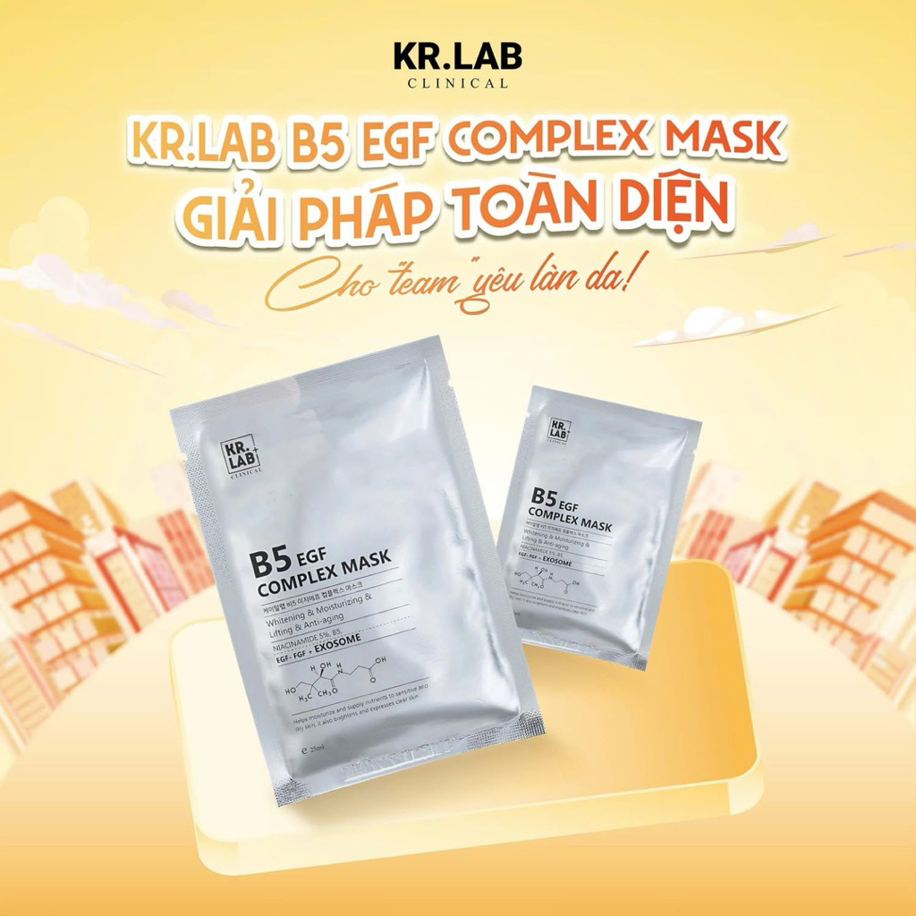 Combo of 10-20 kr.lab B5 EGF complex mask 25ml moisturizes, whitens ...